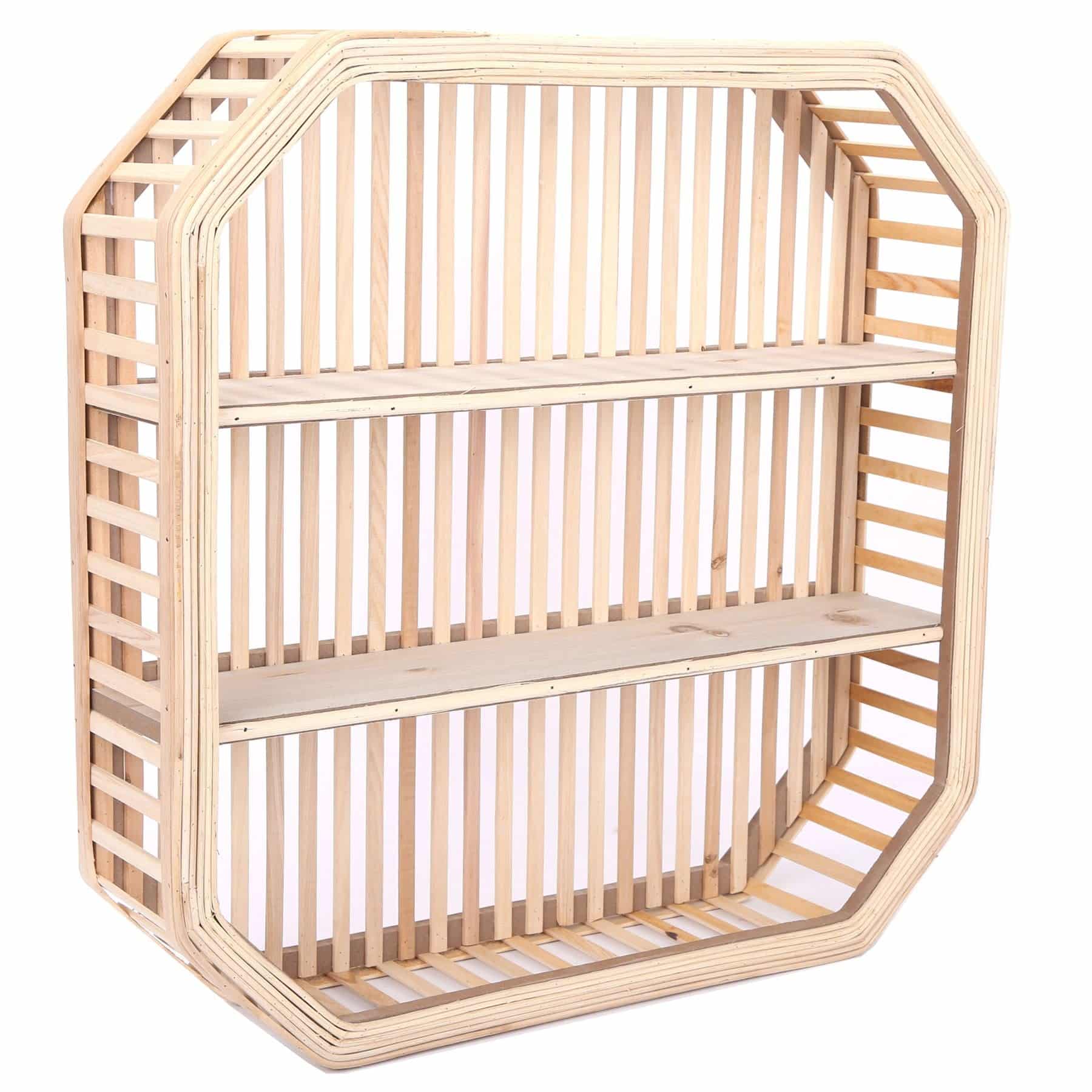 Square Wall Mounted Rattan Floating Shelf Storage Unit | KAVAK GROUP ...