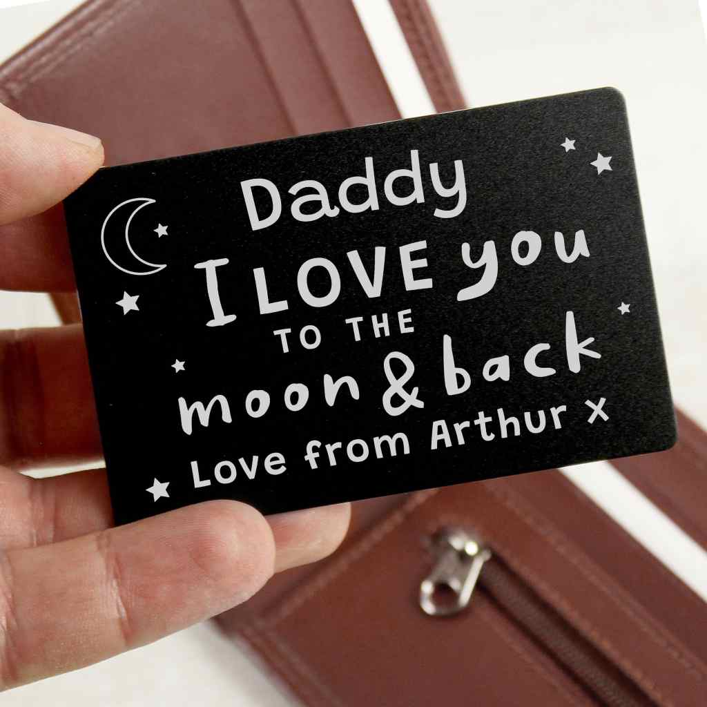 Personalised To The Moon & Back Black Wallet Card | KAVAK GROUP LIMITED