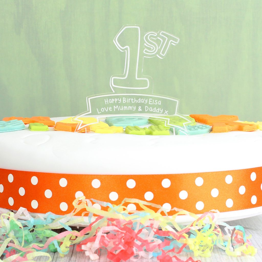 Personalised Acrylic '1st' Celebration Cake Topper | KAVAK GROUP LIMITED